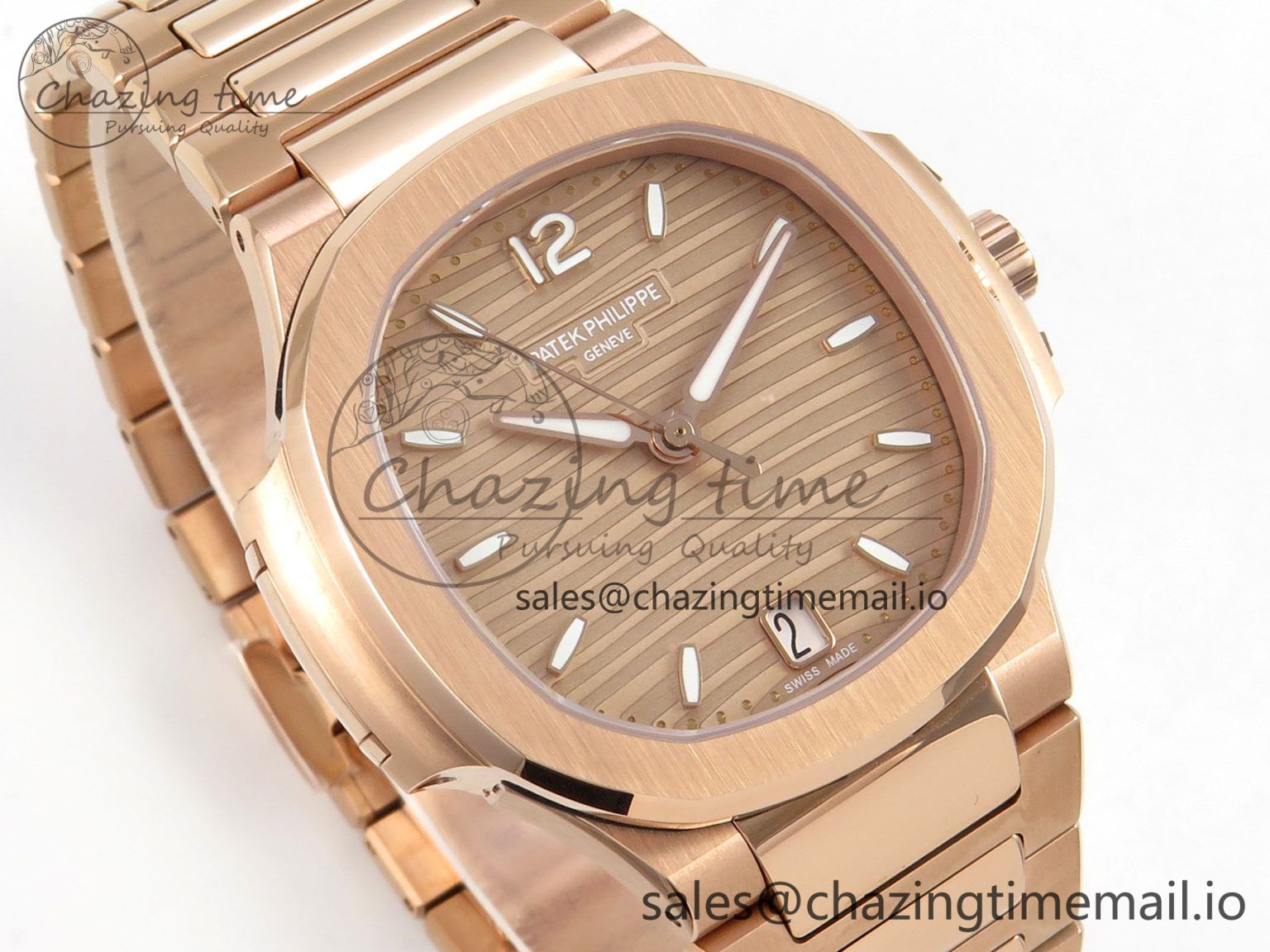 Nautilus 7118 RG Ladies DDF 1:1 Best Edition RG Dial on RG Bracelet ...