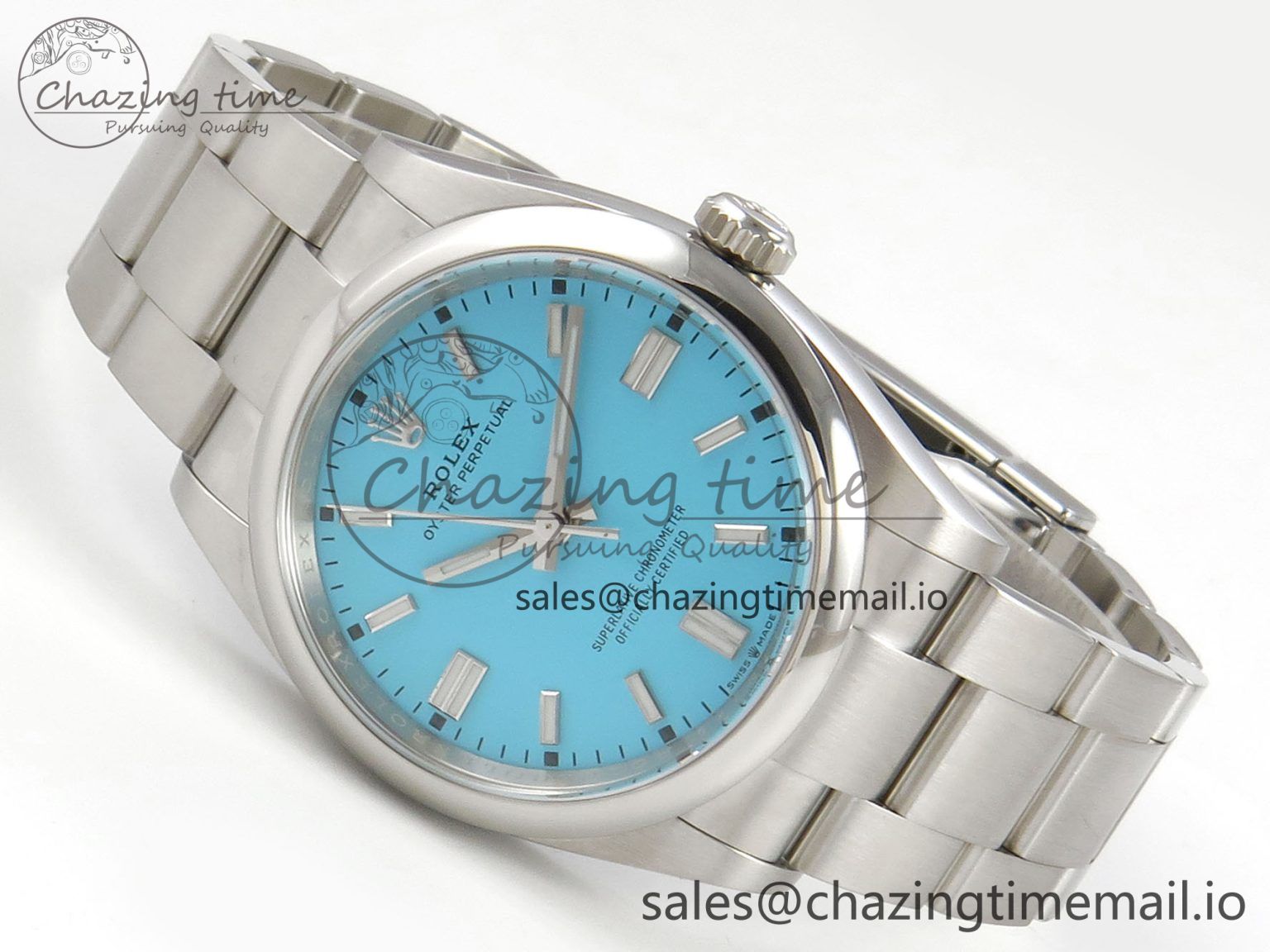 Oyster Perpetual 124300 41mm 904L SS VF 1:1 Best Edition Tiffany Blue ...