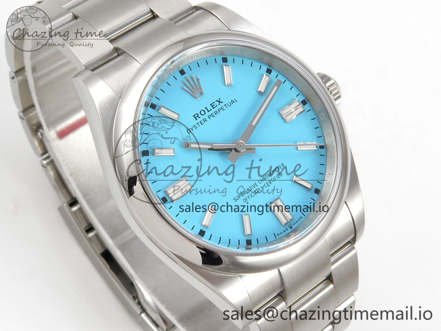 Oyster Perpetual 124300 41mm 904L SS VF 1:1 Best Edition Tiffany Blue ...